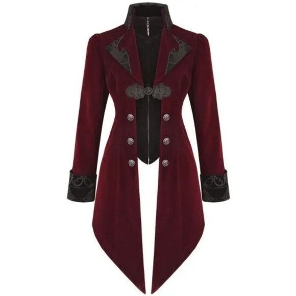 Dark Rock | Jackets & Coats | Womens Steampunk Swallow Tail Coat Gothic ...